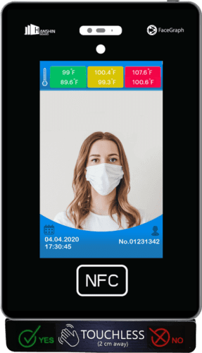 FaceGraph Smart Devices - Contactless Attendance & Temperature Tracker, Biometric Access Control